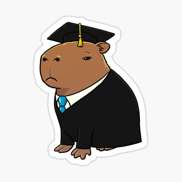 "Capybara Graduation" Sticker for Sale by Capydays | Redbubble