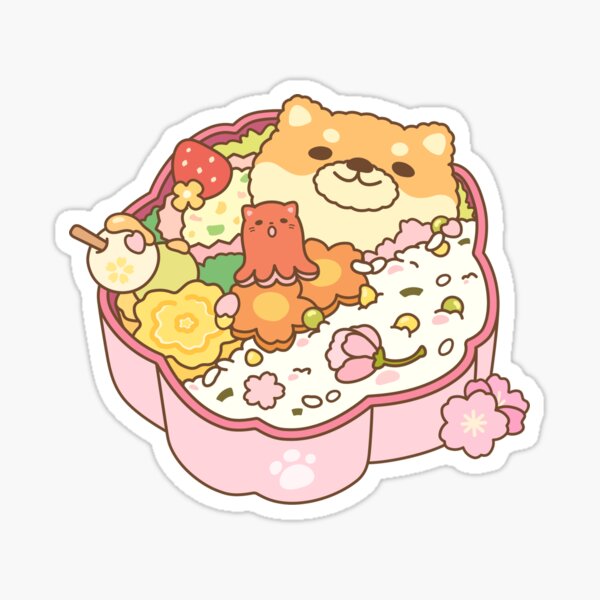 "Shiba Inu Bento Box" Sticker for Sale by Nachosbuenos | Redbubble