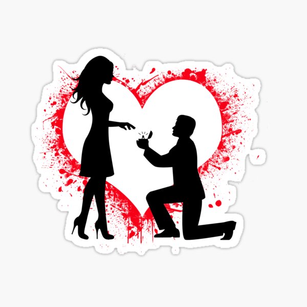 "Boy Proposing His Girl" Sticker for Sale by ModeDesMarques | Redbubble
