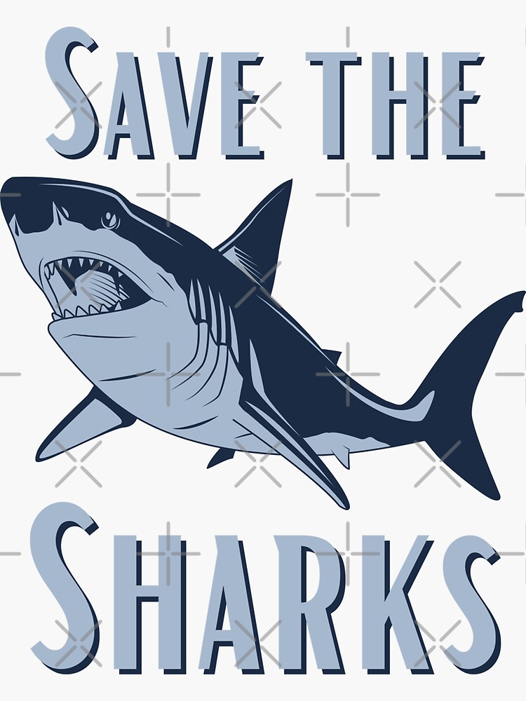 "Save the sharks" Sticker for Sale by addict2reading | Redbubble