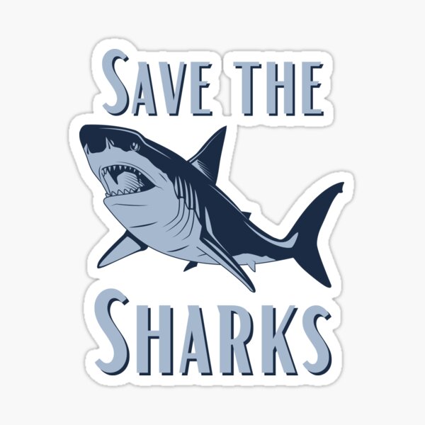 "Save the sharks" Sticker for Sale by addict2reading | Redbubble