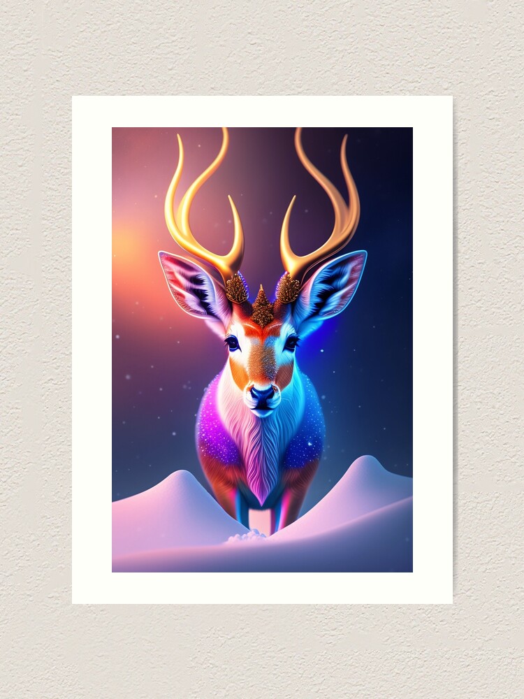 "Colorful Deer Painting, Modern Portrait Painting, Hunting Deer Art ...