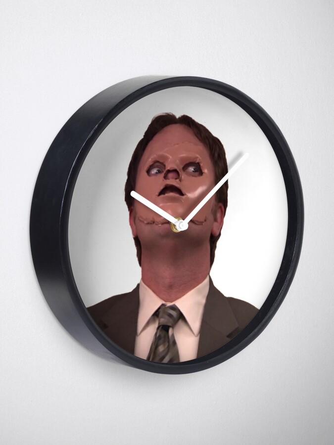 "Dwight Schrute - Skin Mask" Clock for Sale by TossedSweetCorn | Redbubble