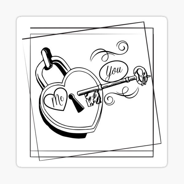 "You and I (Lock and Key) " Sticker for Sale by Areus23 | Redbubble
