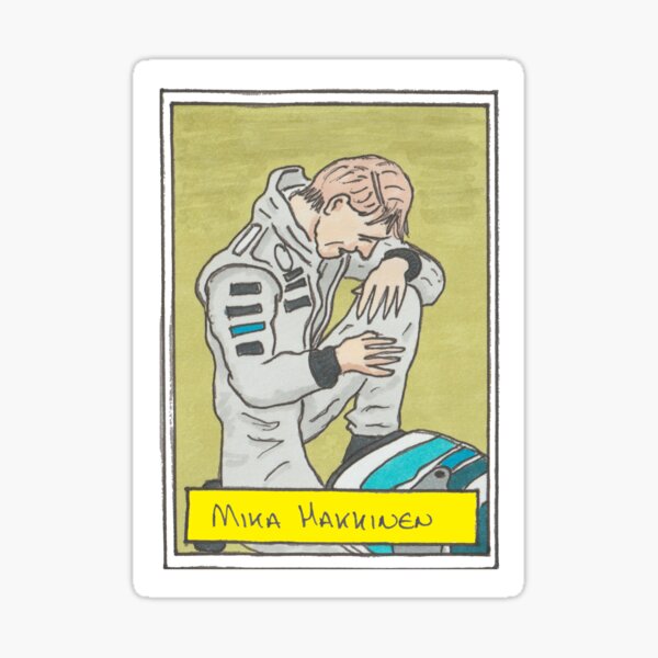 "Mika Hakkinen Crying Monza Italy" Sticker for Sale by BadlyDrawnF1 ...