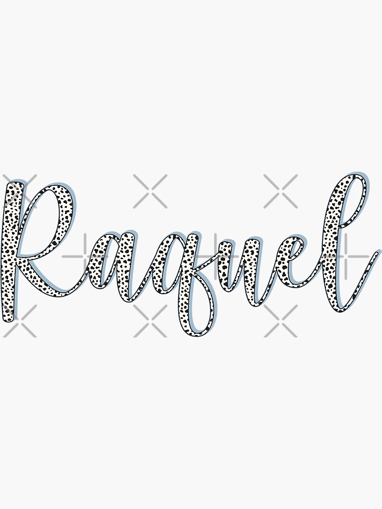 "Raquel name, Dalmatian pattern Raquel first name" Sticker for Sale by ...