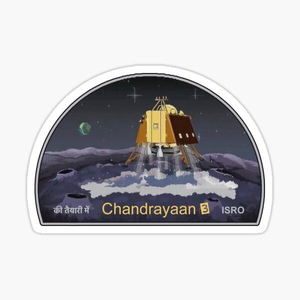 "Chandrayaan-3 lunar lander & rover mission logo" Sticker for Sale by ...