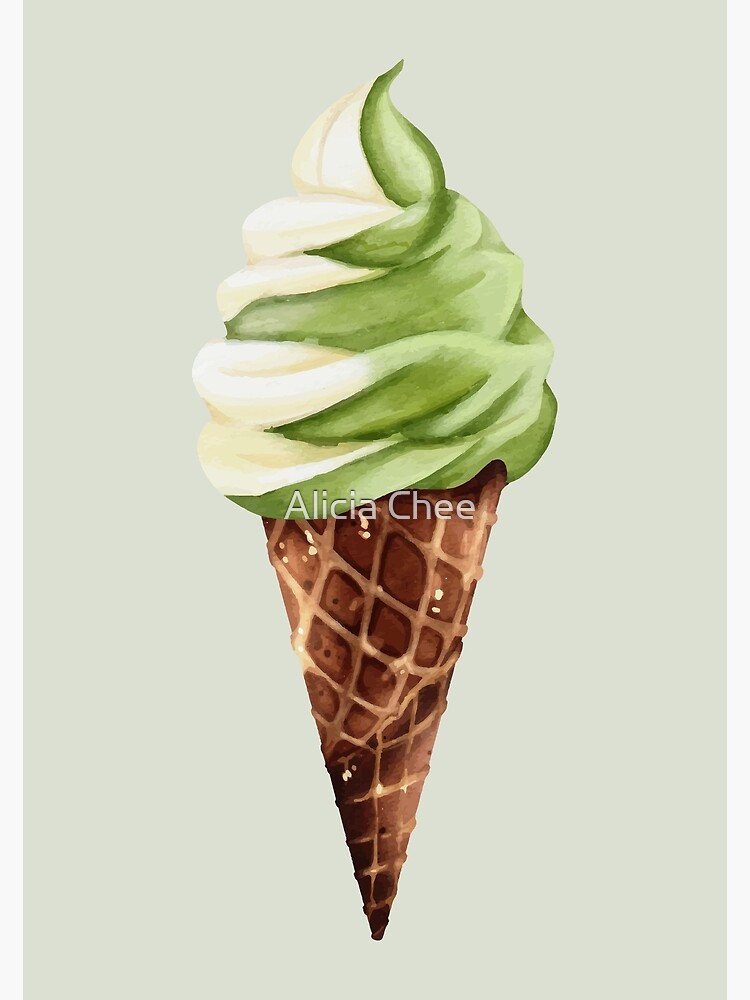 "Japanisches Matcha Grüntee & Vanille Softeis" Fotodruck von ...