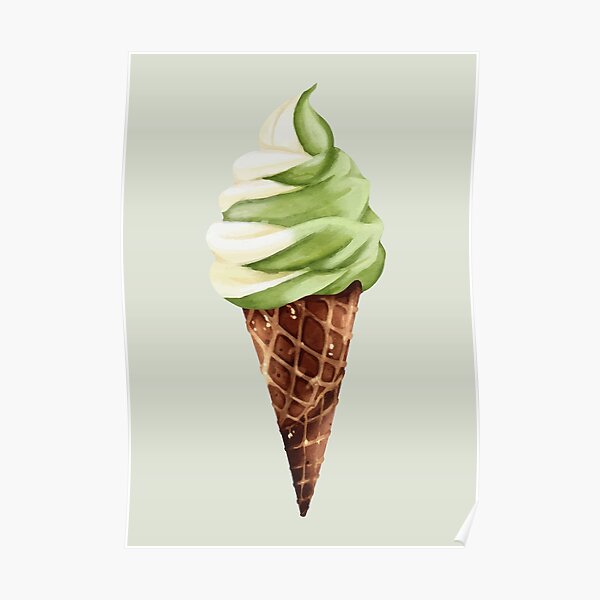 "Japanisches Matcha Grüntee & Vanille Softeis" Poster von NiftyTrinket ...