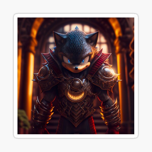 "Sonic wears armor." Sticker for Sale by Superdigitalart | Redbubble