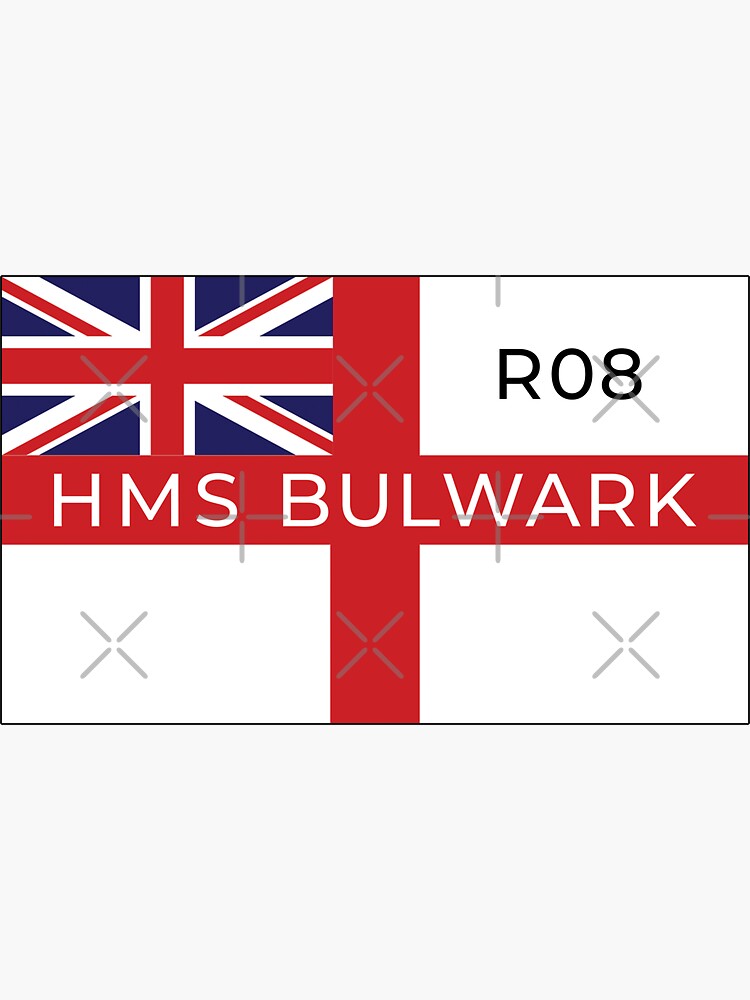 "HMS Bulwark R08 On British White Ensign - British Navy Centaur Class ...