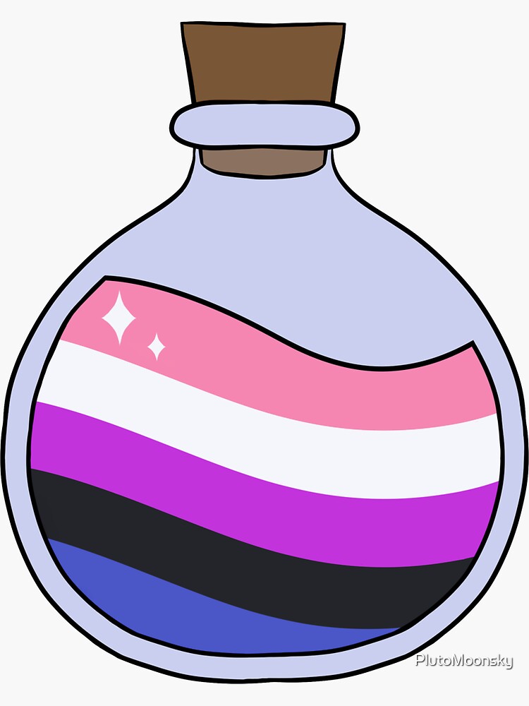 "Genderfluid magic potion, pride flag art" Sticker for Sale by ...