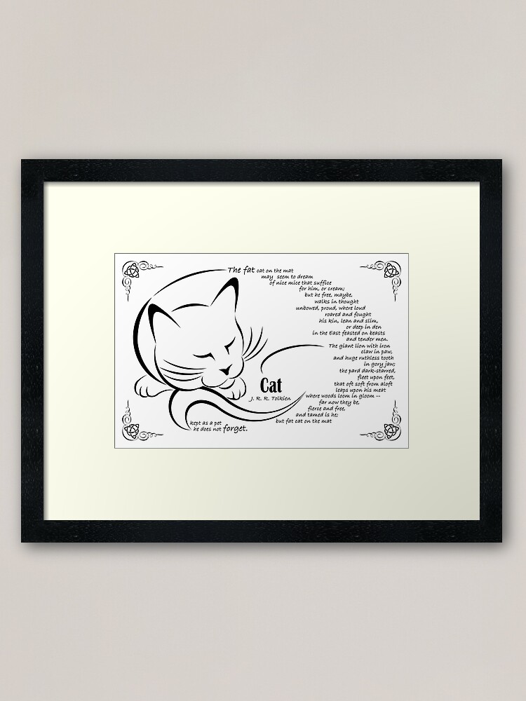 "'Cat' by JRR Tolkien" Framed Art Print for Sale by AtlantianKing ...