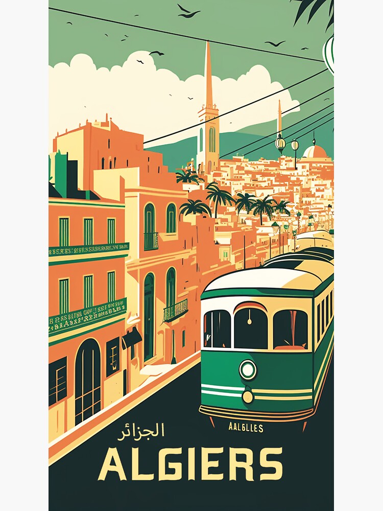 "Algiers Vintage Travel Poster" Sticker for Sale by tierratour | Redbubble
