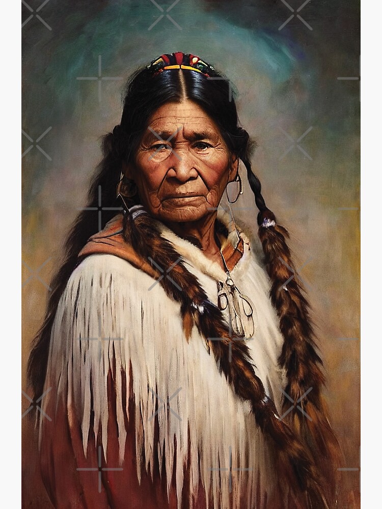 "Native American Elder Portrait Painting" Poster for Sale by ...