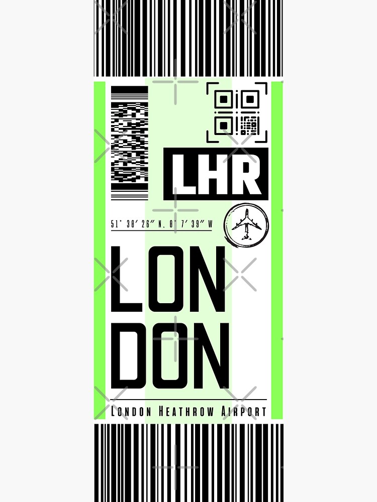 "LONDON LHR classic luggage tag stickers" Sticker for Sale by ...