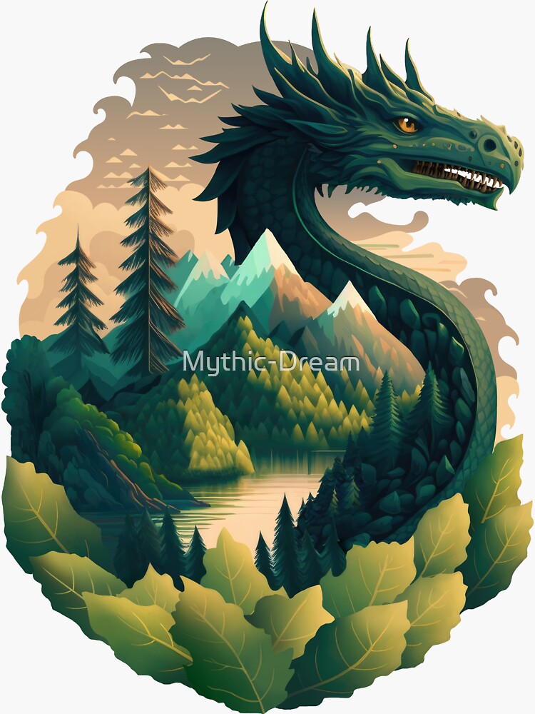 "Nature Guardian the Go Green Dragon" Sticker for Sale by Mythic-Dream ...