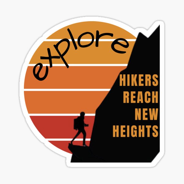 "Hikers Reach New Heights Graphic Design with Sunset in Vintage Colors ...