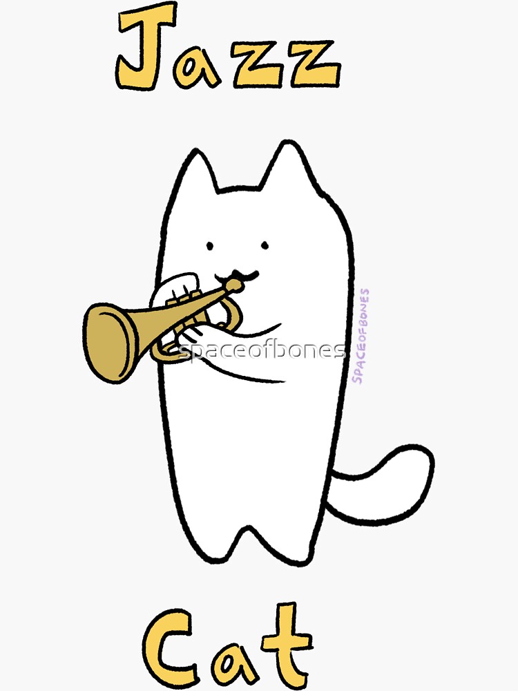 "Jazz Cat" Sticker for Sale by spaceofbones | Redbubble