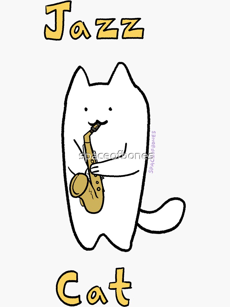 "Jazz Cat" Sticker for Sale by spaceofbones | Redbubble