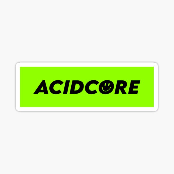 "Acidcore Block ® Acid House Rave Techno Hardstyle tekno" Sticker for ...