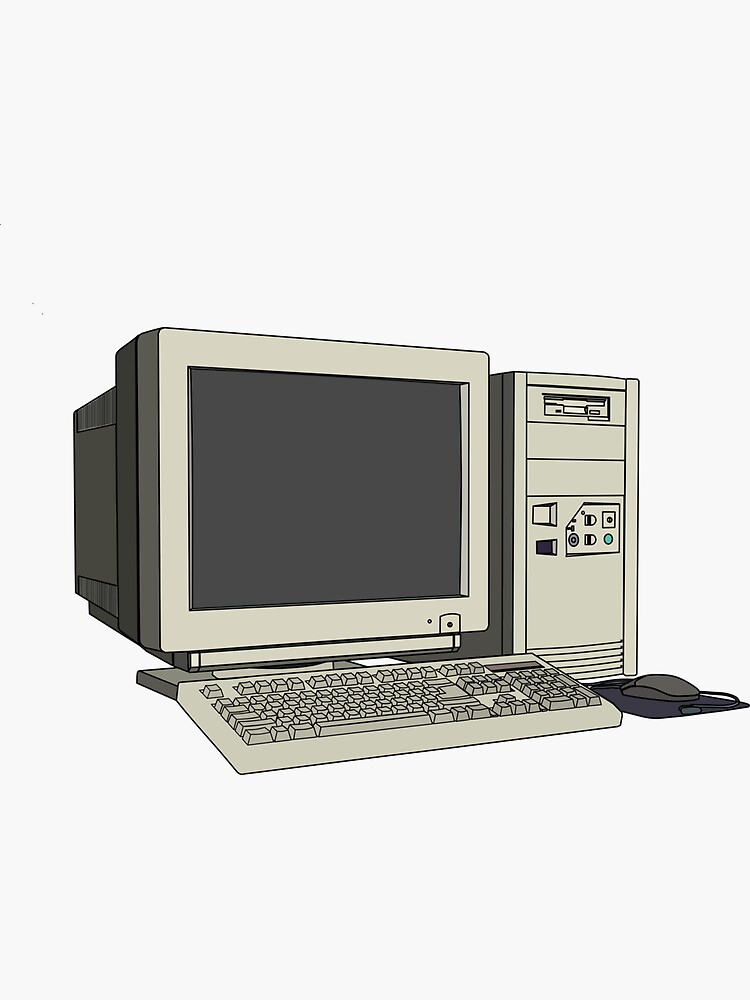 "Computer cartoon illustration" Sticker for Sale by Misscartoon | Redbubble