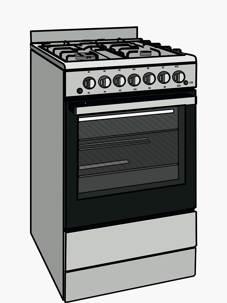 "Electric stove cartoon illustration" Sticker for Sale by Misscartoon ...