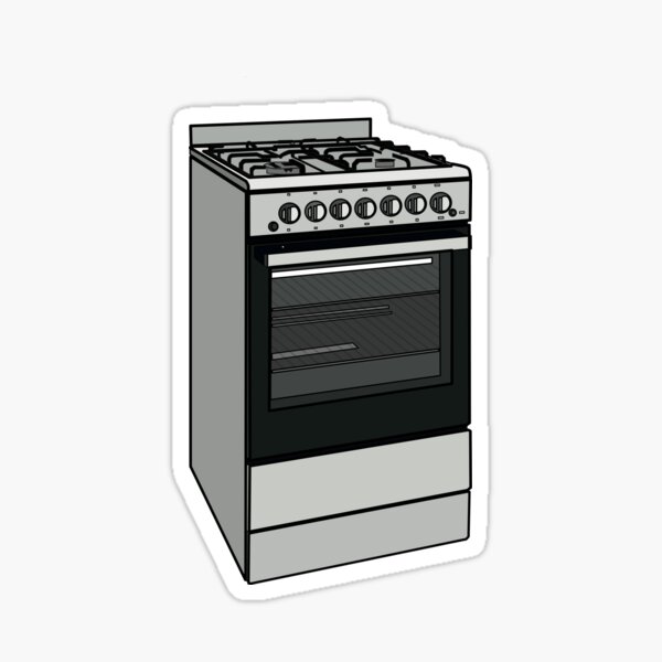 "Electric stove cartoon illustration" Sticker for Sale by Misscartoon ...