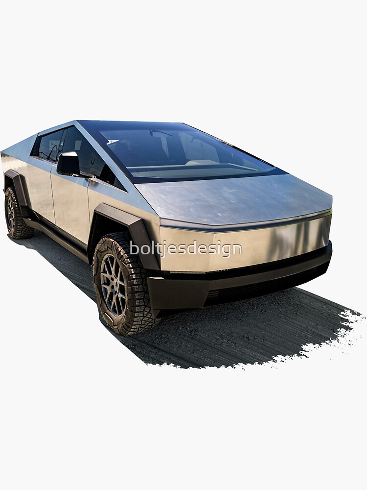 "The Black Cybertruck - on Grey" Sticker for Sale by boltjesdesign ...