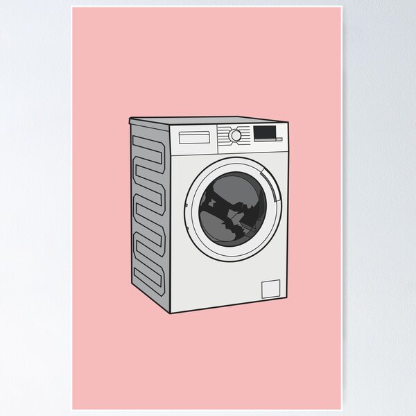 "Washing machine cartoon illustration" Poster for Sale by Misscartoon ...