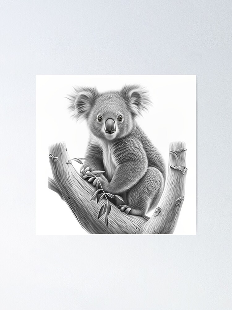 "Koala pencil drawing" Poster for Sale by Pencil-Art | Redbubble