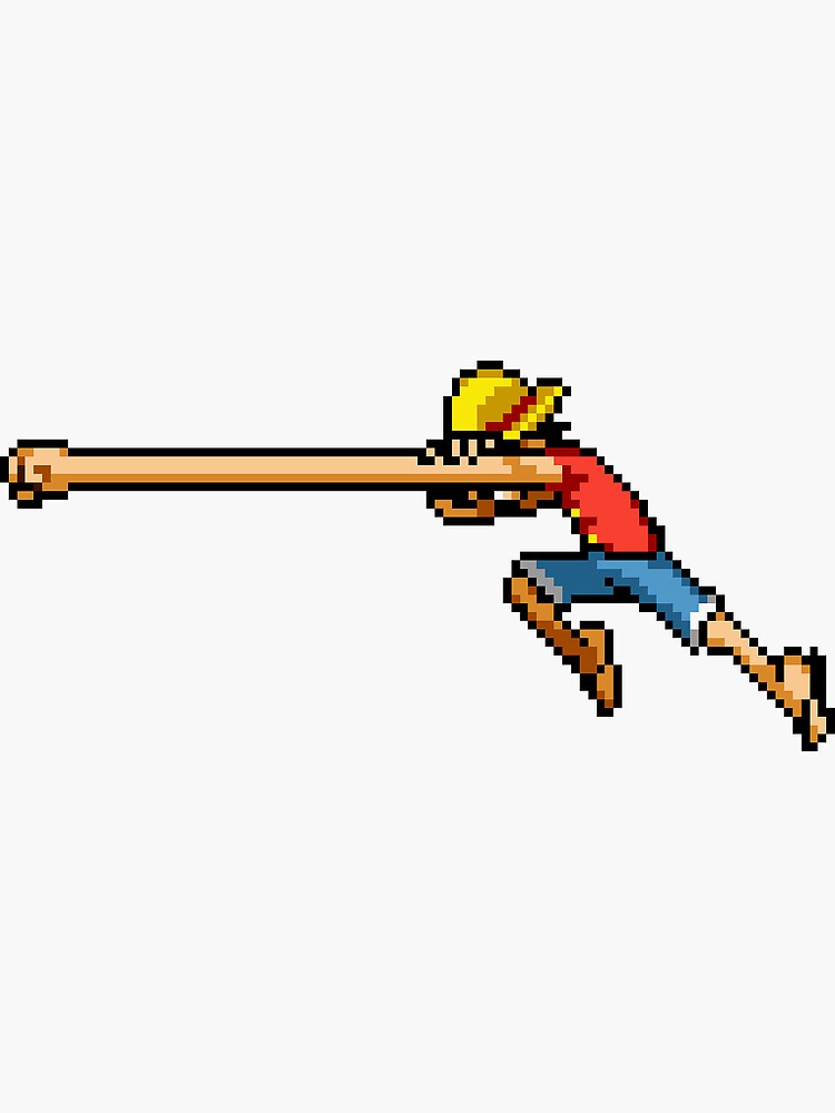 "One Piece Pixel Luffy" Sticker for Sale by funkshuimonk | Redbubble