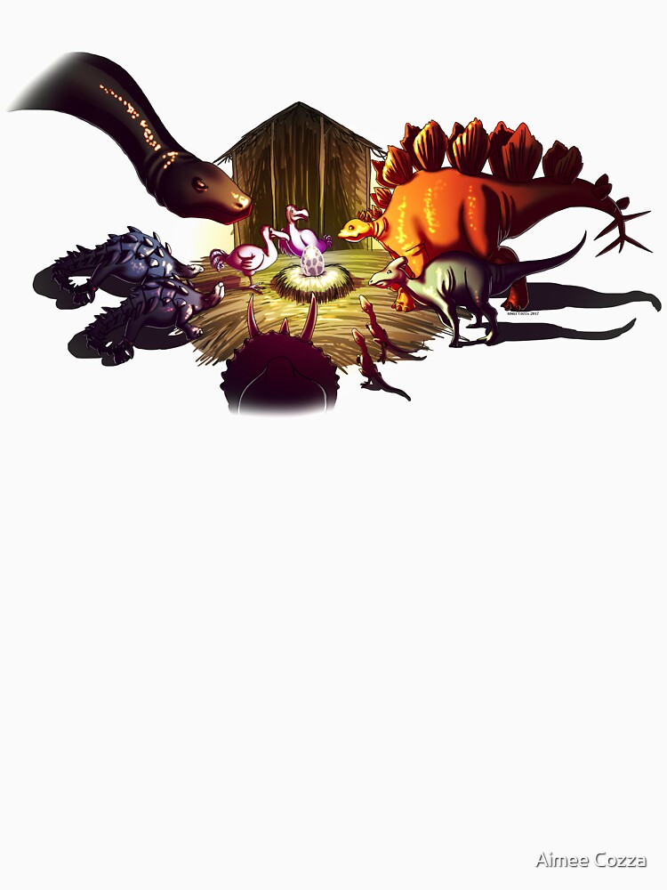"Dinosaur Nativity Scene" T-shirt for Sale by aimeecozza | Redbubble ...