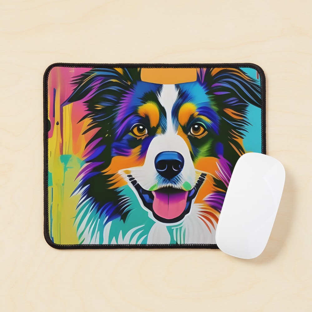 "Colorful Vibrant Abstract Border Collie Pop Art Dog Portrait Painting ...
