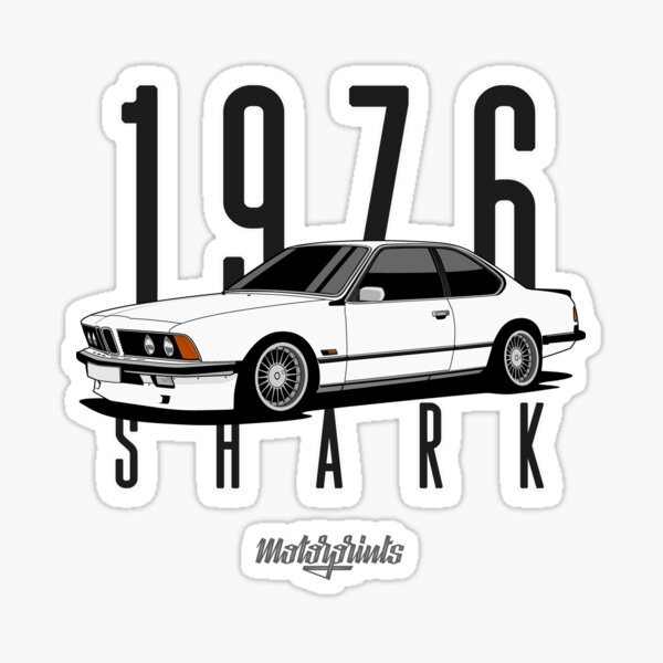 "Shark E24 (white)" Sticker by MotorPrints | Redbubble
