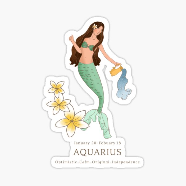 "aquarius zodiac star sign mermaid" Sticker for Sale by VisualDepth ...