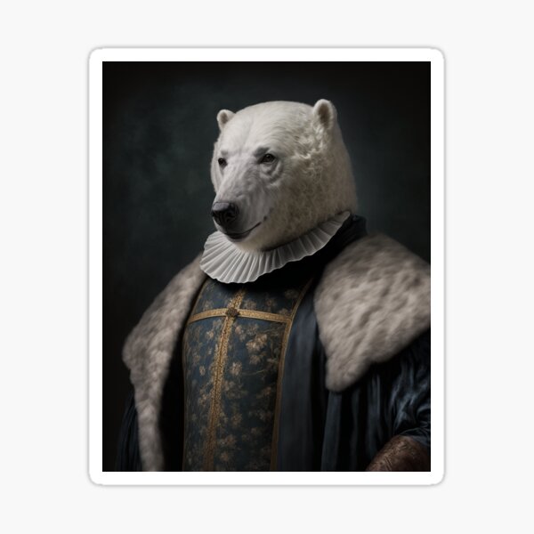 "Hyper Realistic Polar Bear Portrait Royal Renaissance Animal ...