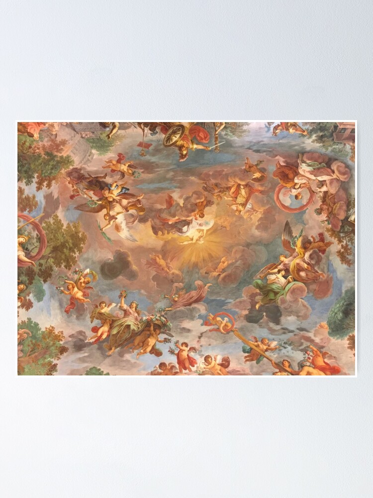 "Renaissance Painting Cherubs Rome Fresco Ceiling" Poster for Sale by ...