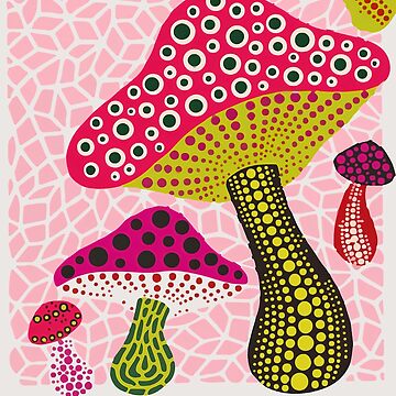 "Yayoi Kusama Mushroom Polka dots Abstract Art. Yayoi Kusama Exhibition ...