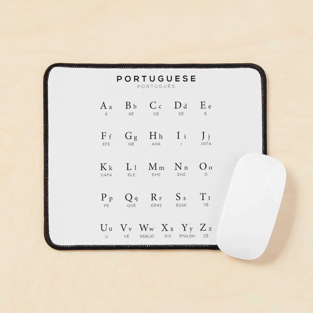 "Portuguese Alphabet Chart, Portugal Language Chart, White" Poster for ...