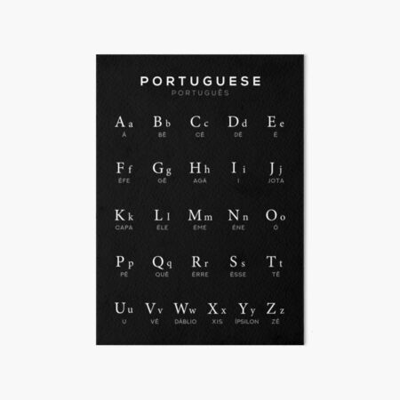 "Portuguese Alphabet Chart, Portugal Language Chart, Black" Art Board ...
