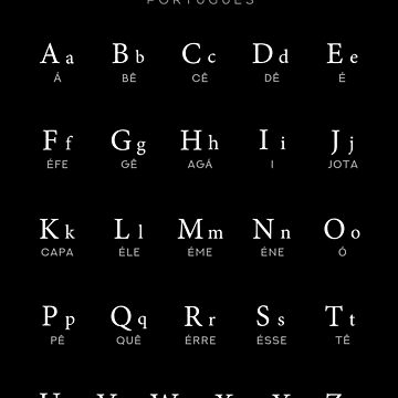 "Portuguese Alphabet Chart, Portugal Language Chart, Black" Art Board ...