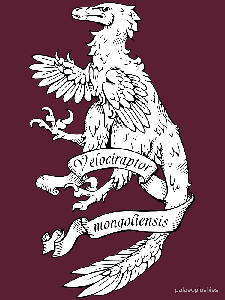 "Heraldic Velociraptor" T-shirt for Sale by palaeoplushies | Redbubble ...