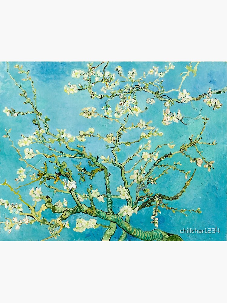 "Almond Blossoms Vincent Van Gogh Flower Tree Turquoise and White" Art ...