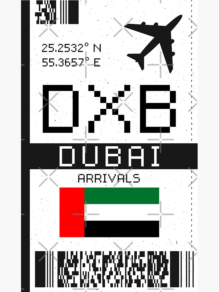 "DXB Dubai International Airport - Boarding Pass" Sticker for Sale by ...