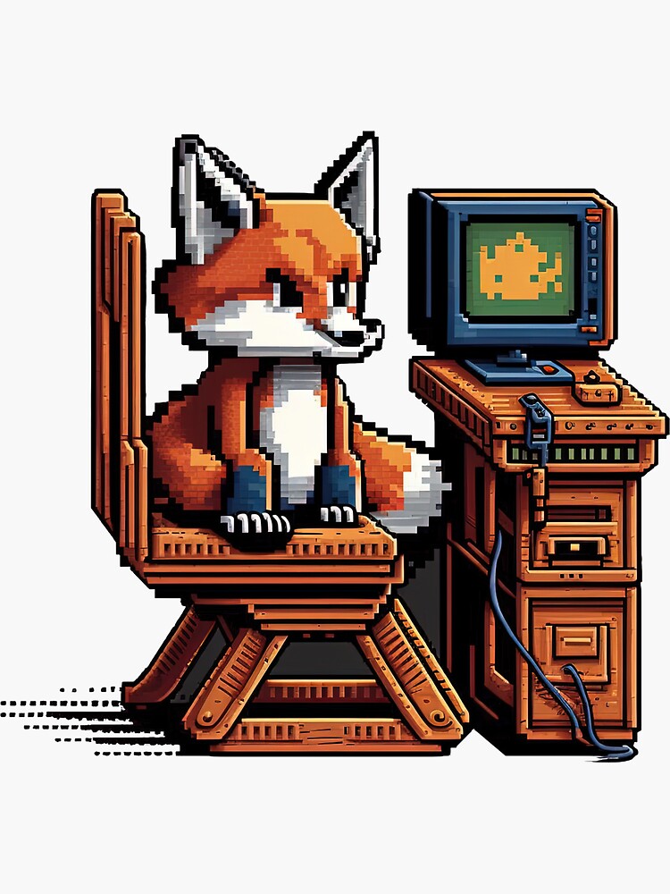 "8 Bit Fox" Sticker for Sale by krabbaraban | Redbubble