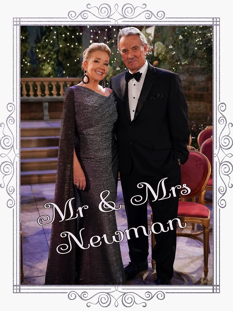 "The Glamorous Mr & Mrs Newman (on Black)" Sticker for Sale by ...