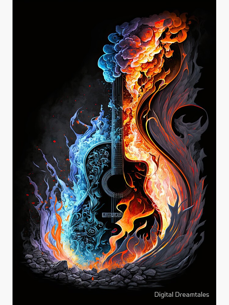 "Abstract guitar design for music lovers and rock fans" Sticker for ...