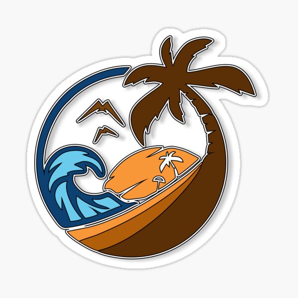 "Beach Logo" Sticker for Sale by Rdgumilar | Redbubble