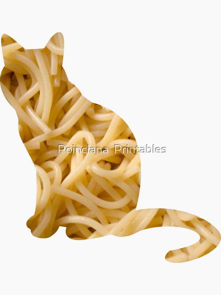 "spaghetti cat" Sticker for Sale by Rofaida-Ayman | Redbubble
